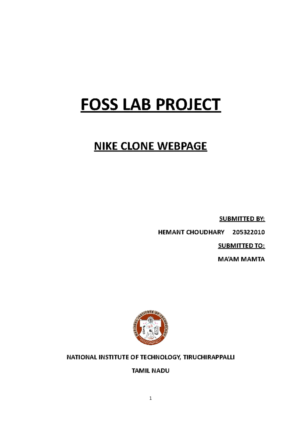 Foss Lab Project Social Science Foss Lab Project Nike Clone Webpage
