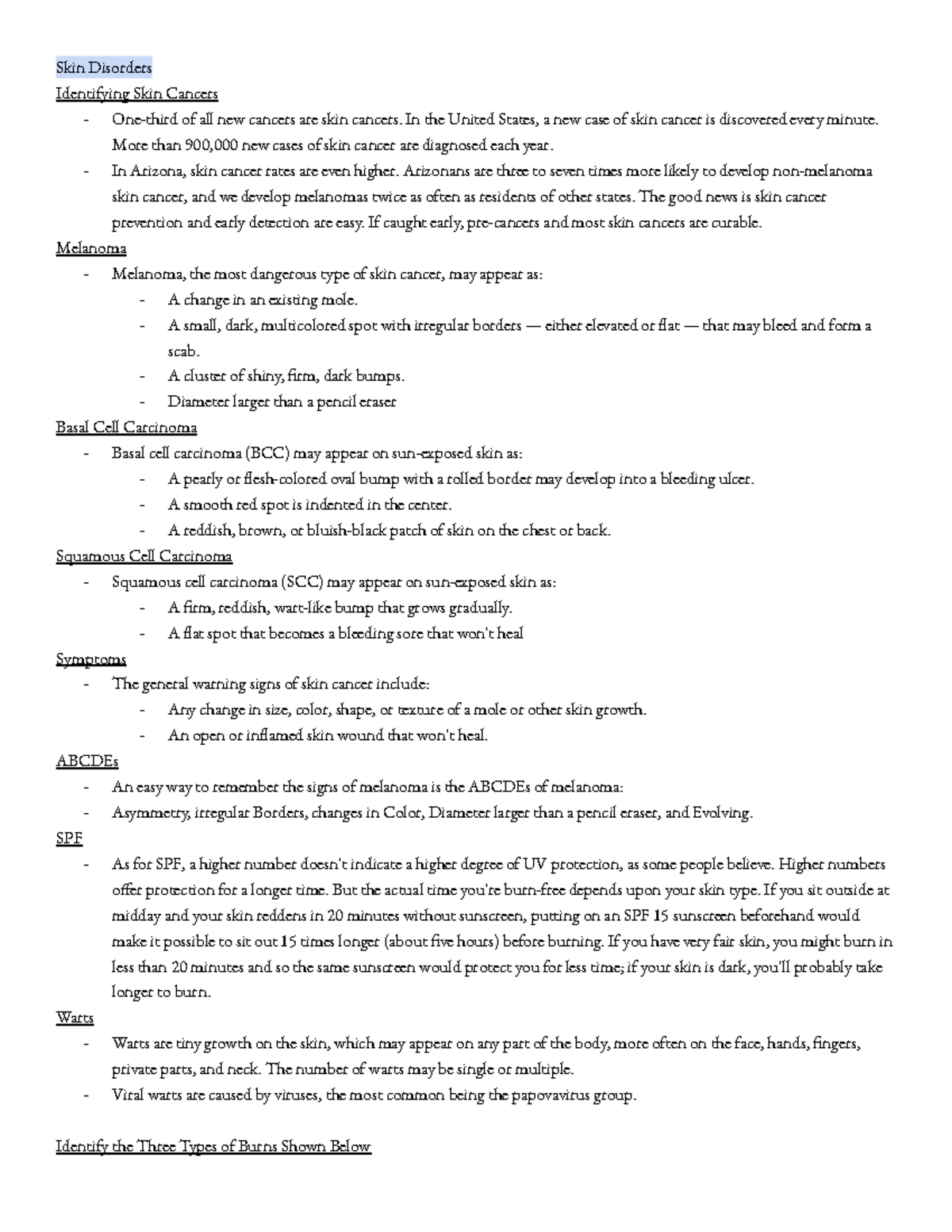 Unit 2 integumentary system notes - skin disorders - Skin Disorders ...