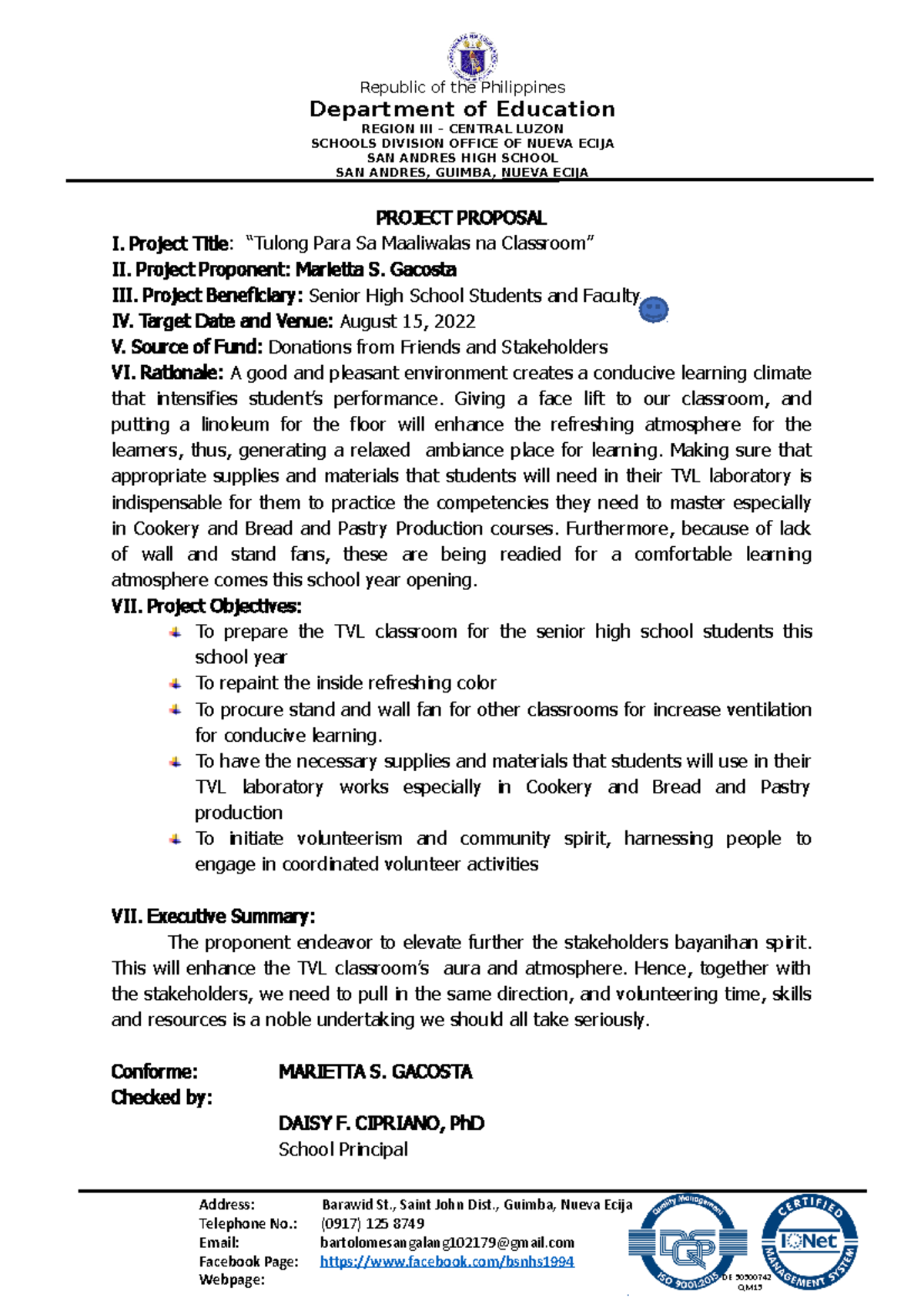 MG Project Proposal 1 - dsvafffsdgfsgfsg - Republic of the Philippines ...