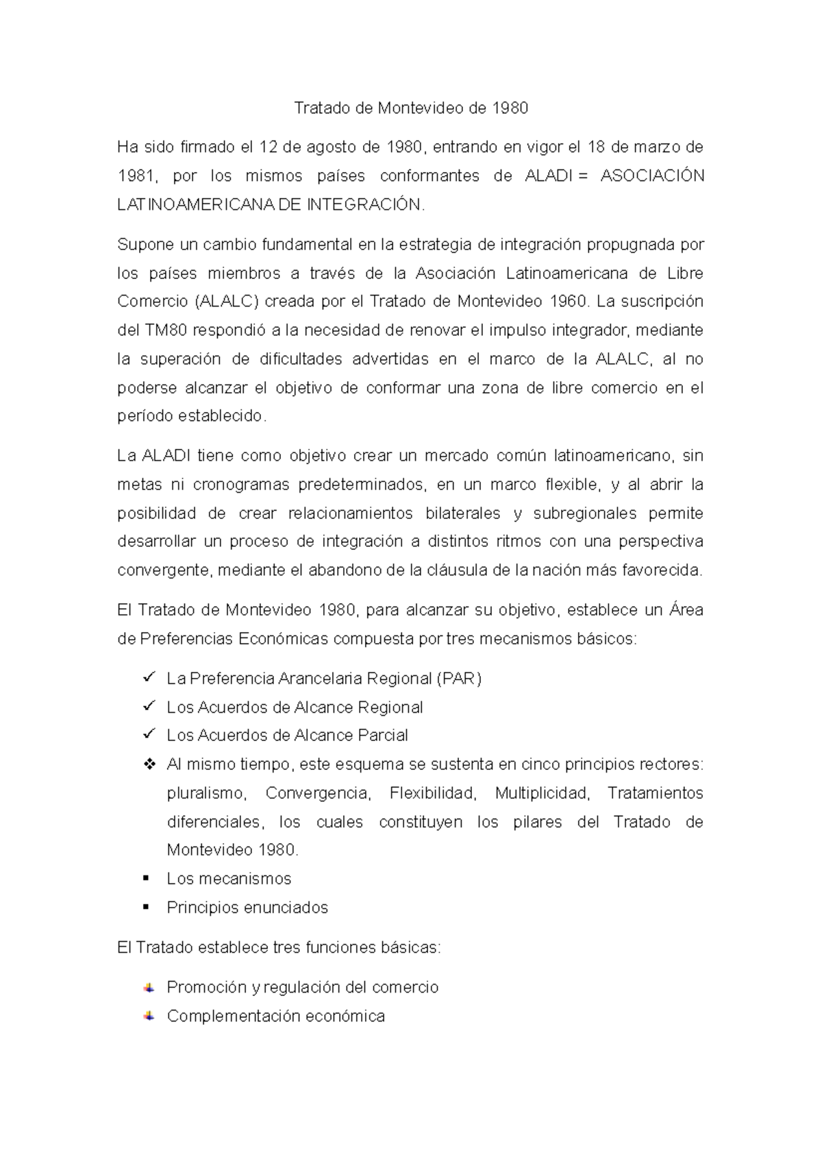 Tratado de montevideo 00 - Tratado de Montevideo de 1980 Ha sido ...