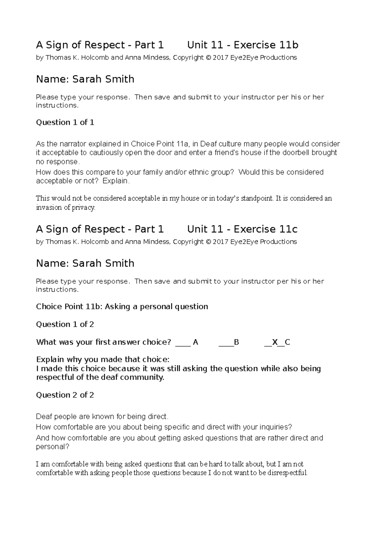 ASOR 111 - A sign of respect assignment. - A Sign of Respect - Part 1 ...