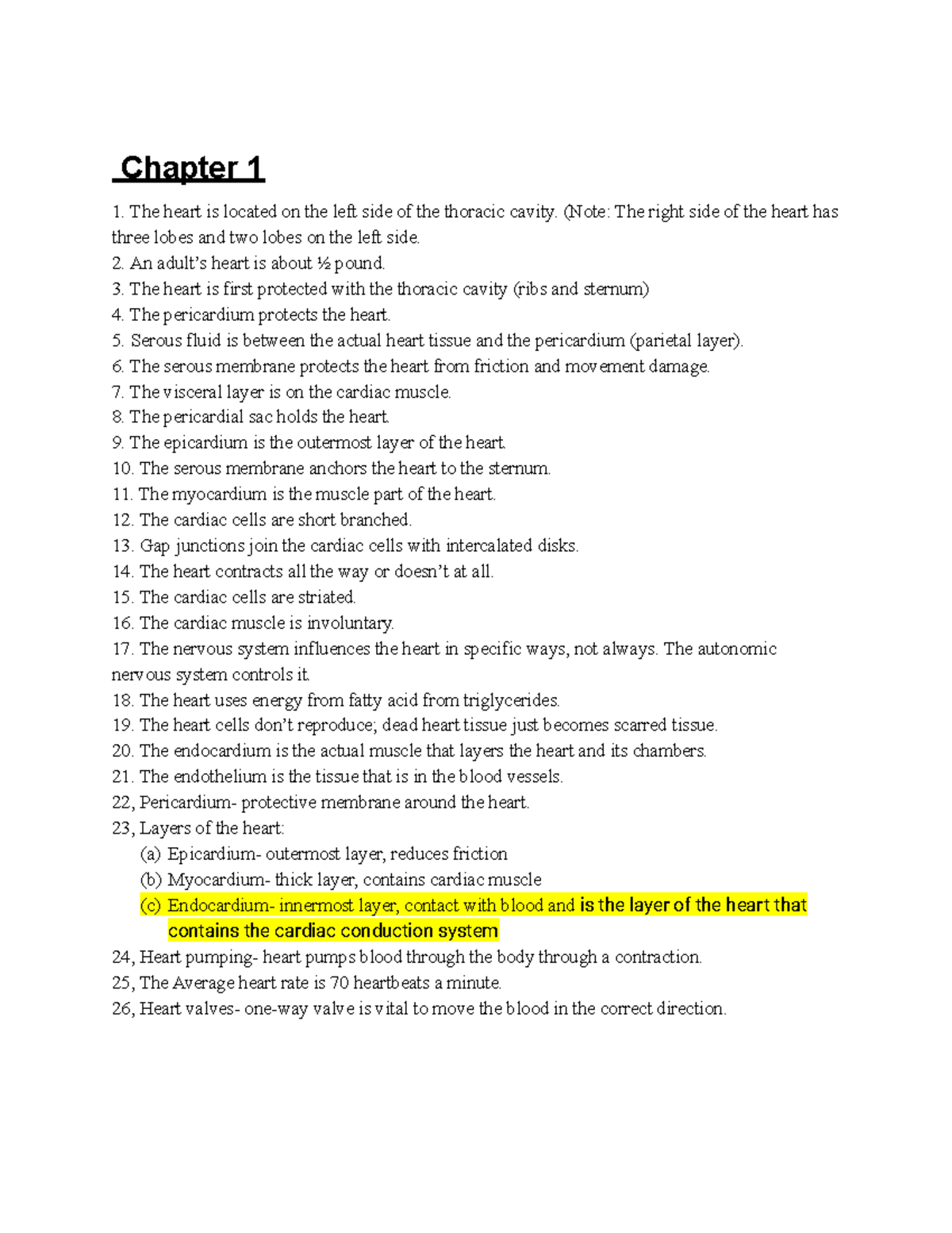 EKG Practicum Notes - Lecture material - Chapter 1 The heart is located ...