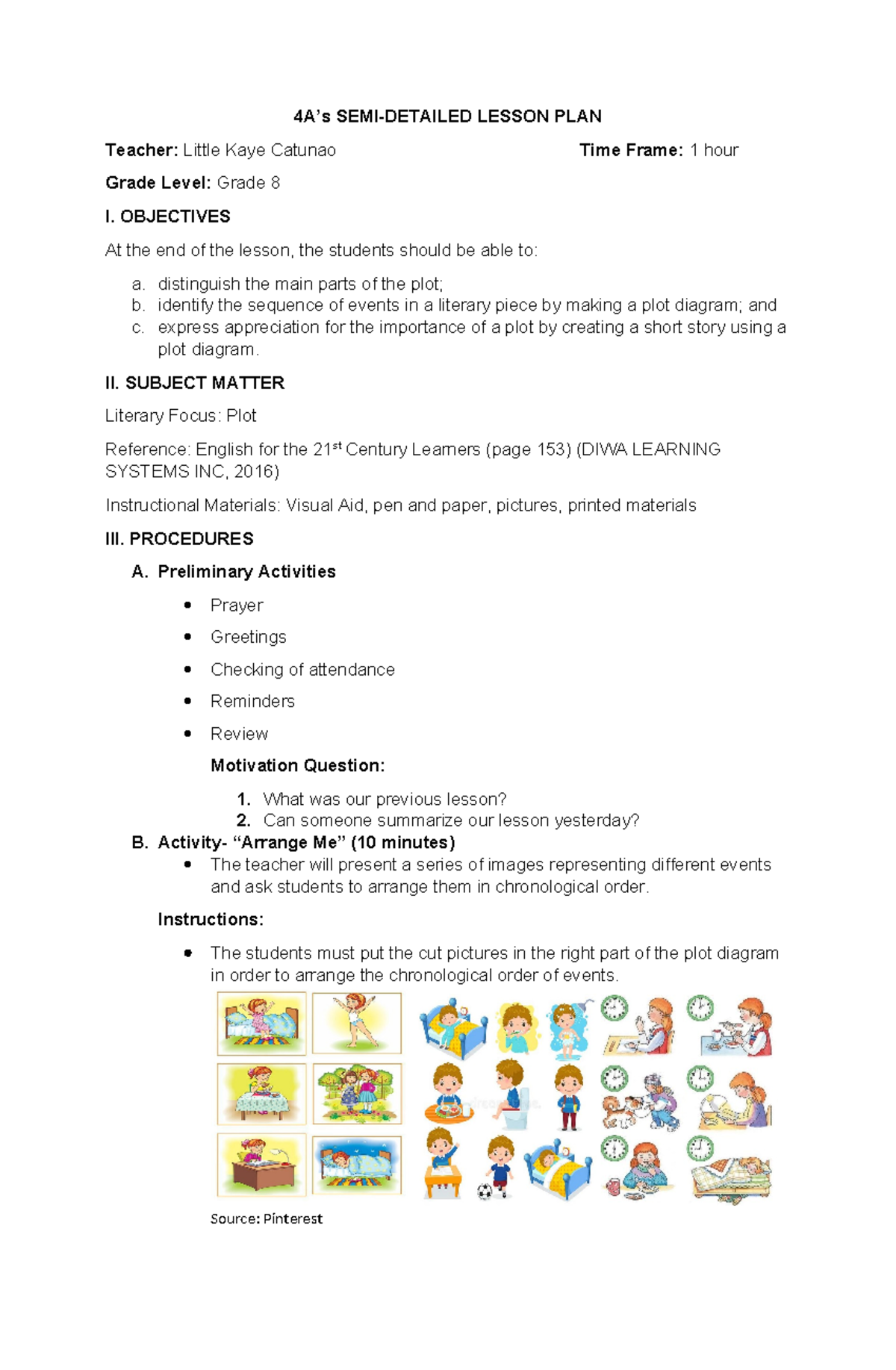 Lesson PLAN for Demo - Might help you with your studies - 4A’s SEMI ...