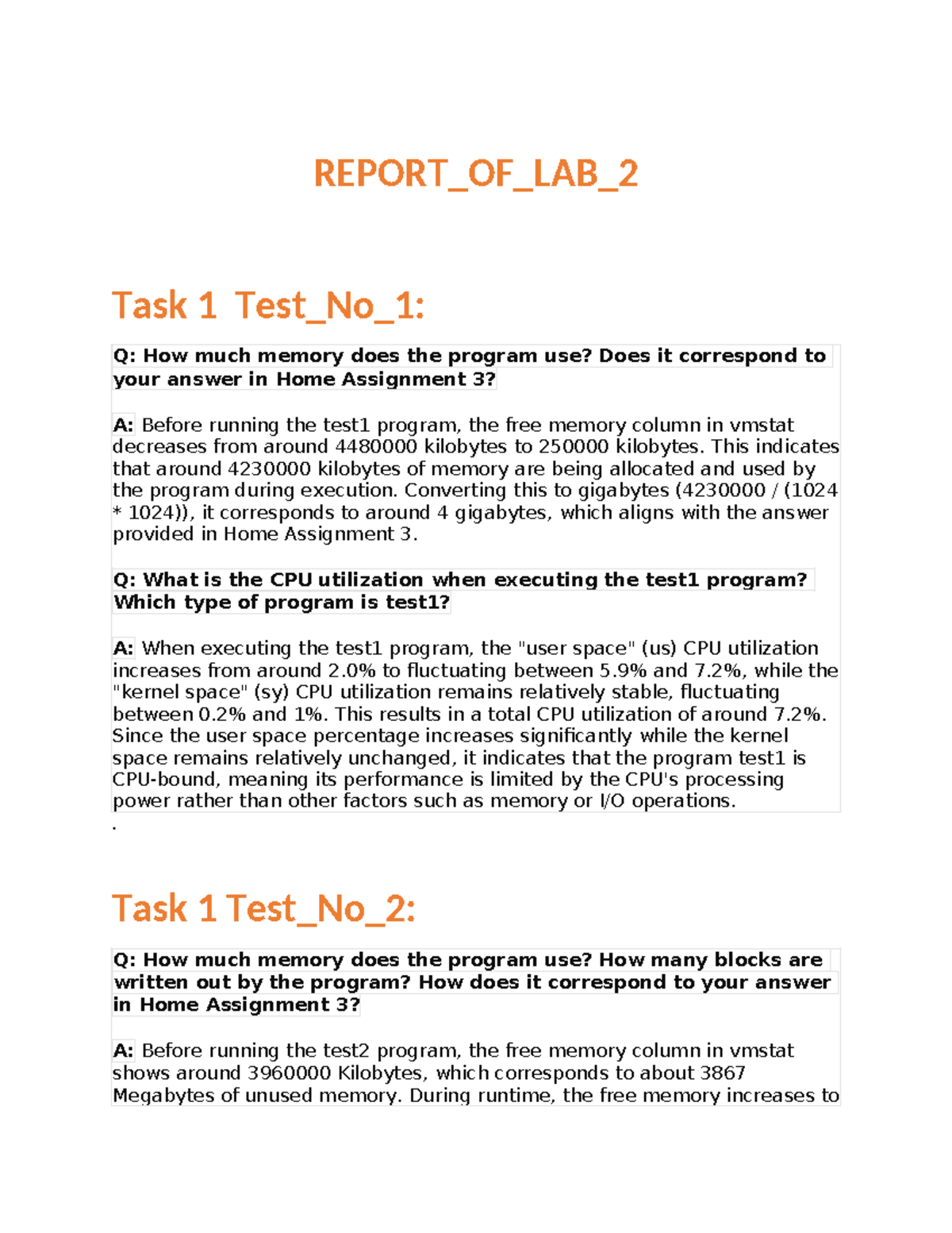 Report of lab 2 - Information - REPORT_OF_LAB_ Task 1 Test_No_1: Q: How ...