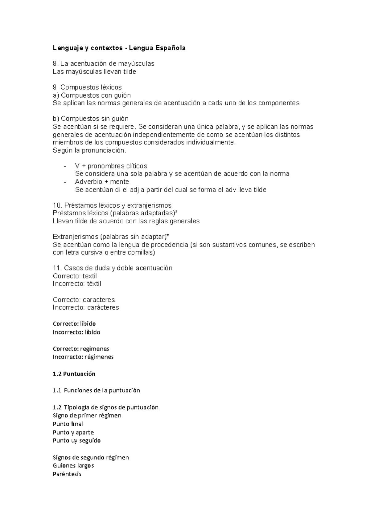 Teoria castellà - Lenguaje y contextos - Lengua Española La acentuación ...