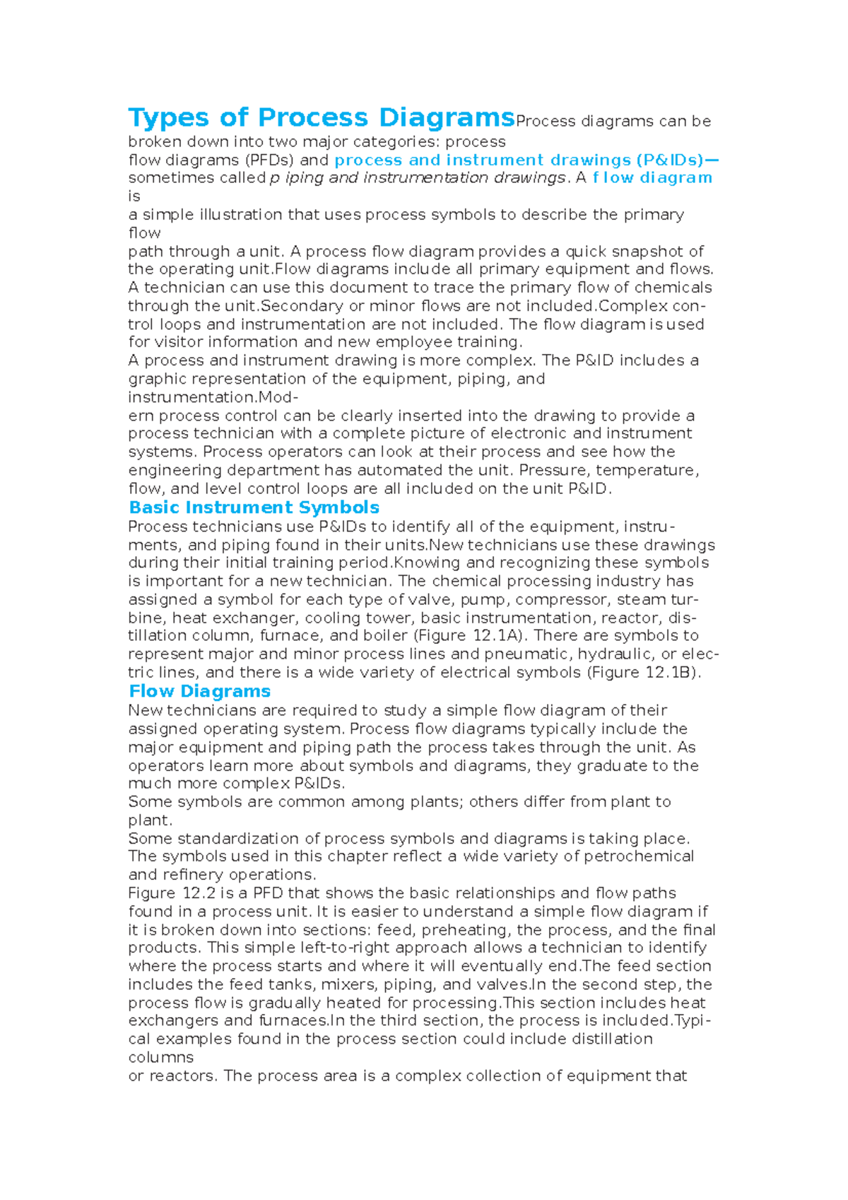 Process control and application 49 - Types of Process DiagramsProcess ...