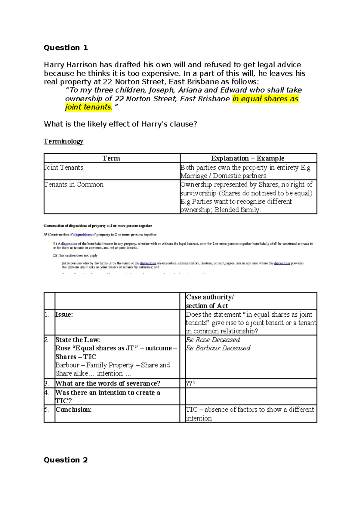 Google doc tutorial answer - co-ownership WEEK 3 - Question 1 Harry ...