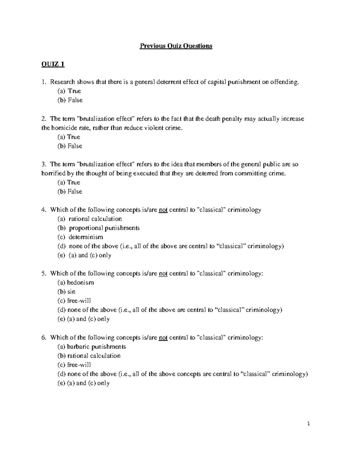 Sample/practice exam 2015, questions - Quiz 1 - Previous Quiz Questions ...