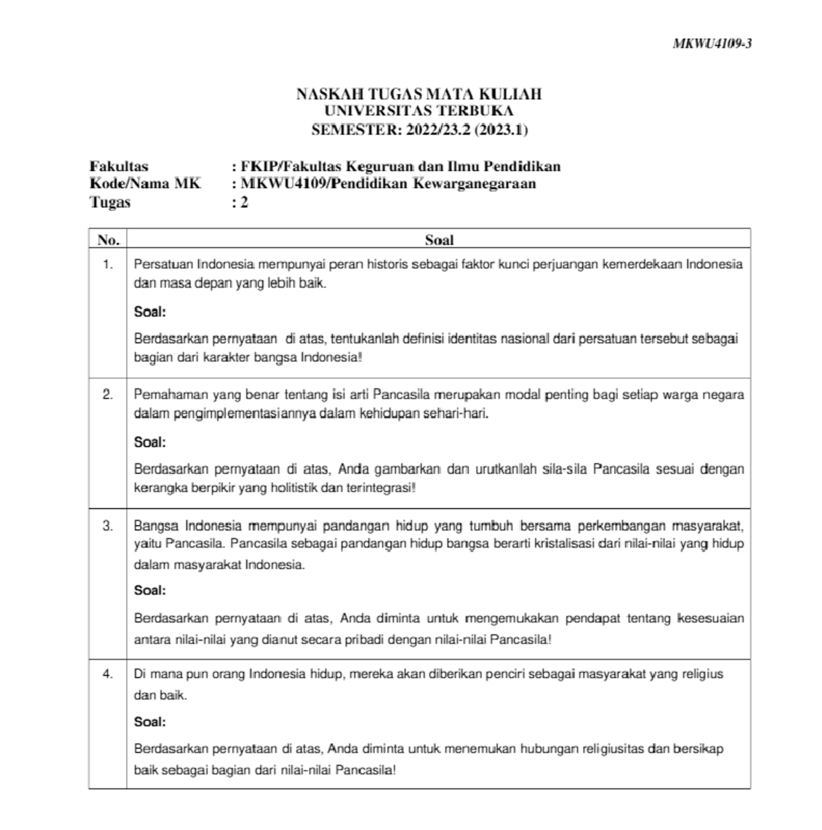 MKWU4109 Pendidikan Kewarganegaraan - NASKAH TUGAS MATA KULIAH ...
