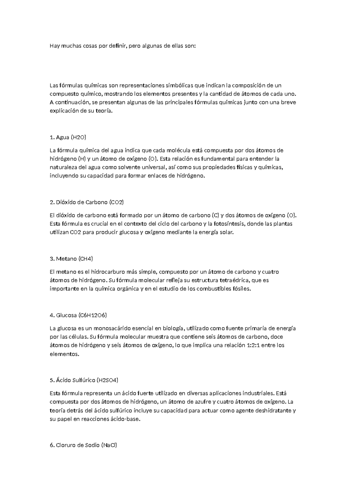 Quimica y sus formulas - Hay muchas cosas por definir, pero algunas de ...
