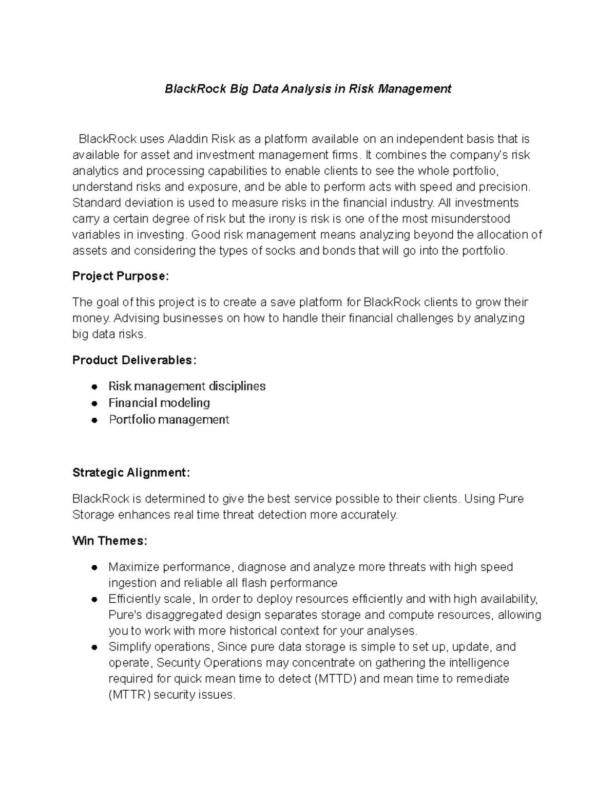 Project Proposal A - BlackRock Big Data Analysis in Risk Management ...