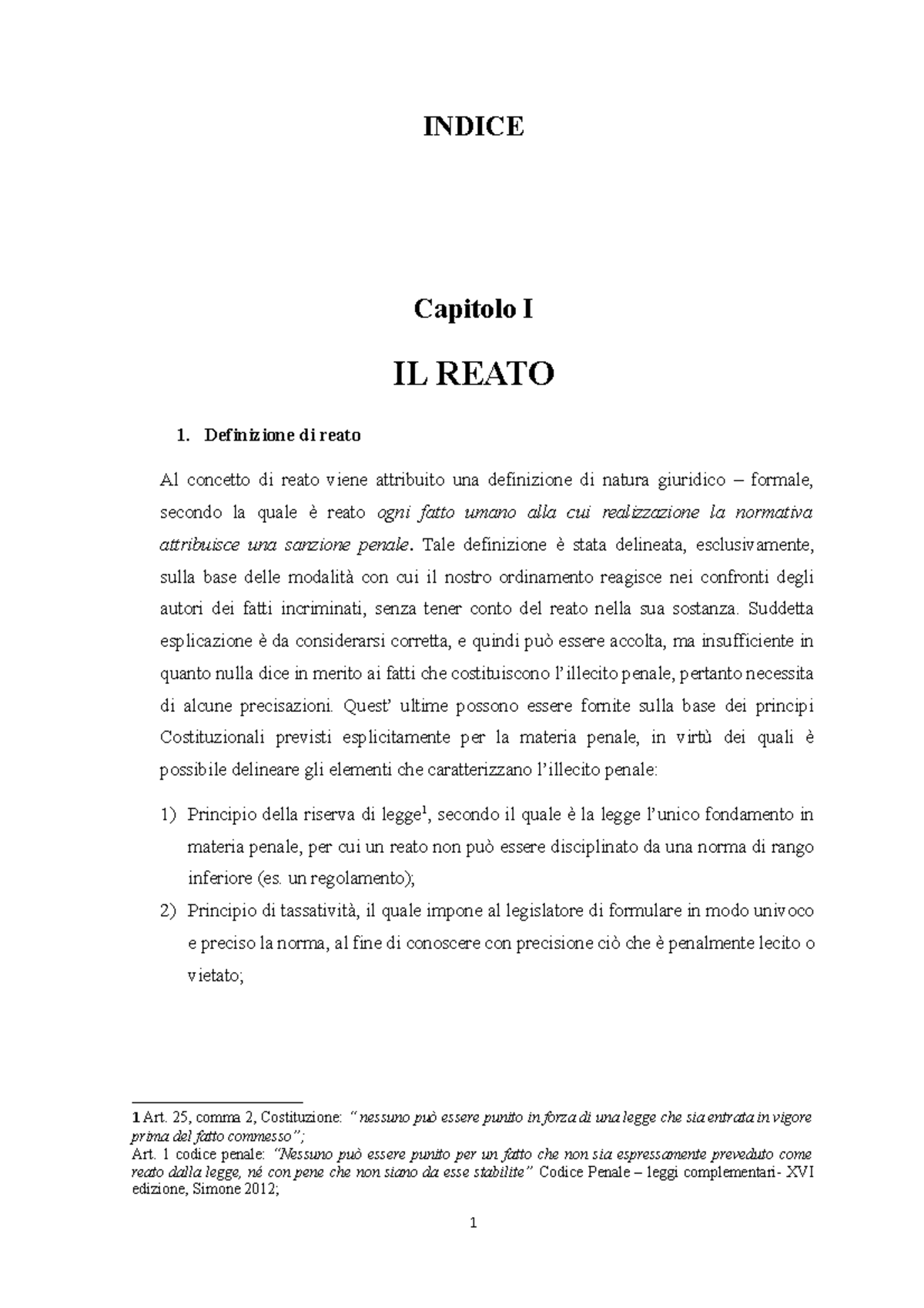 Capitolo I - il reato fiore,fiandaca musco riassunto - INDICE Capitolo ...
