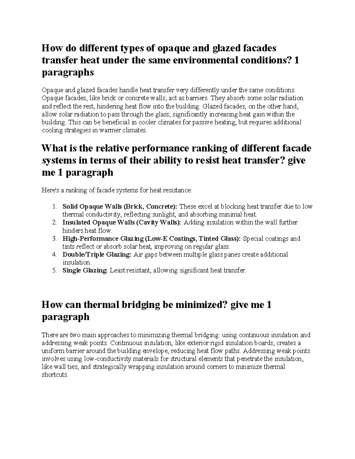 How do different types of opaque and glazed facades transfer heat under ...