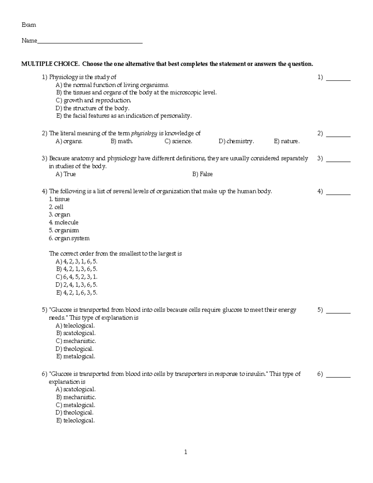 Chapter 1 - Exam Name___________________________________ MULTIPLE ...