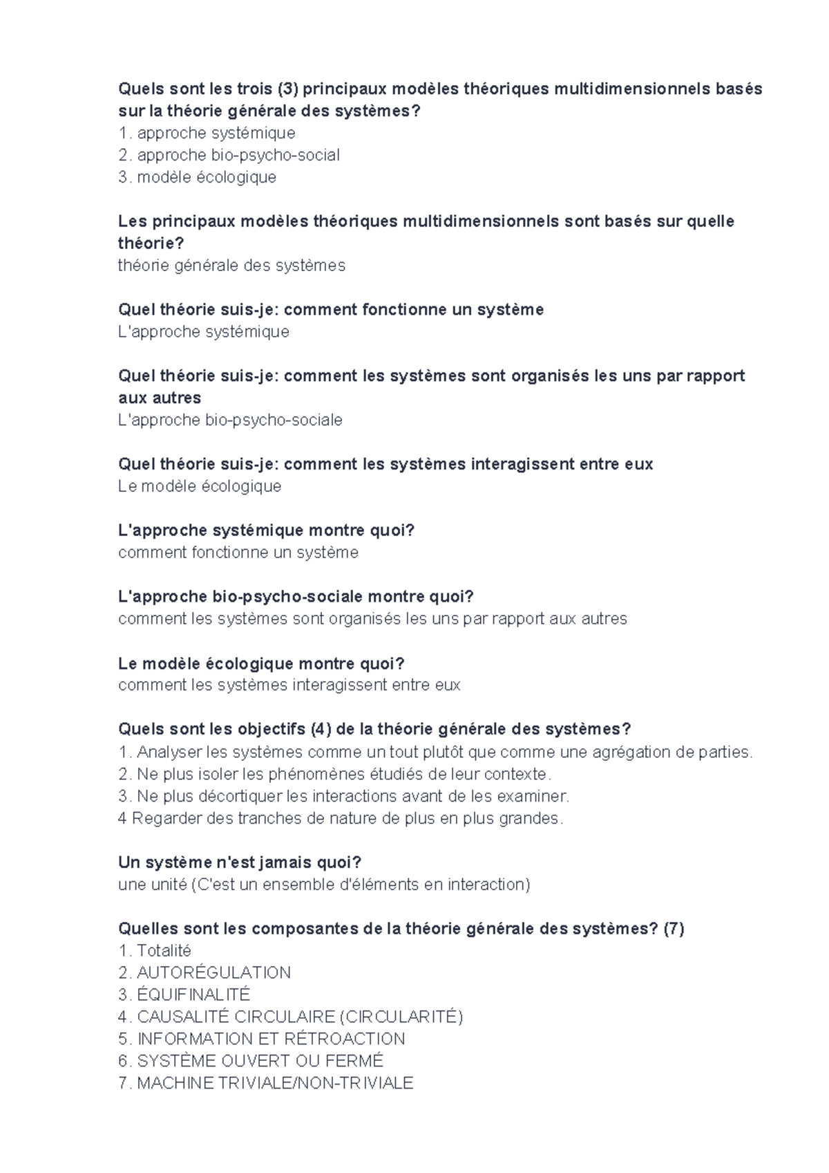 Quiz perspectives - Préparation d'examen - Quels sont les trois (3 ...