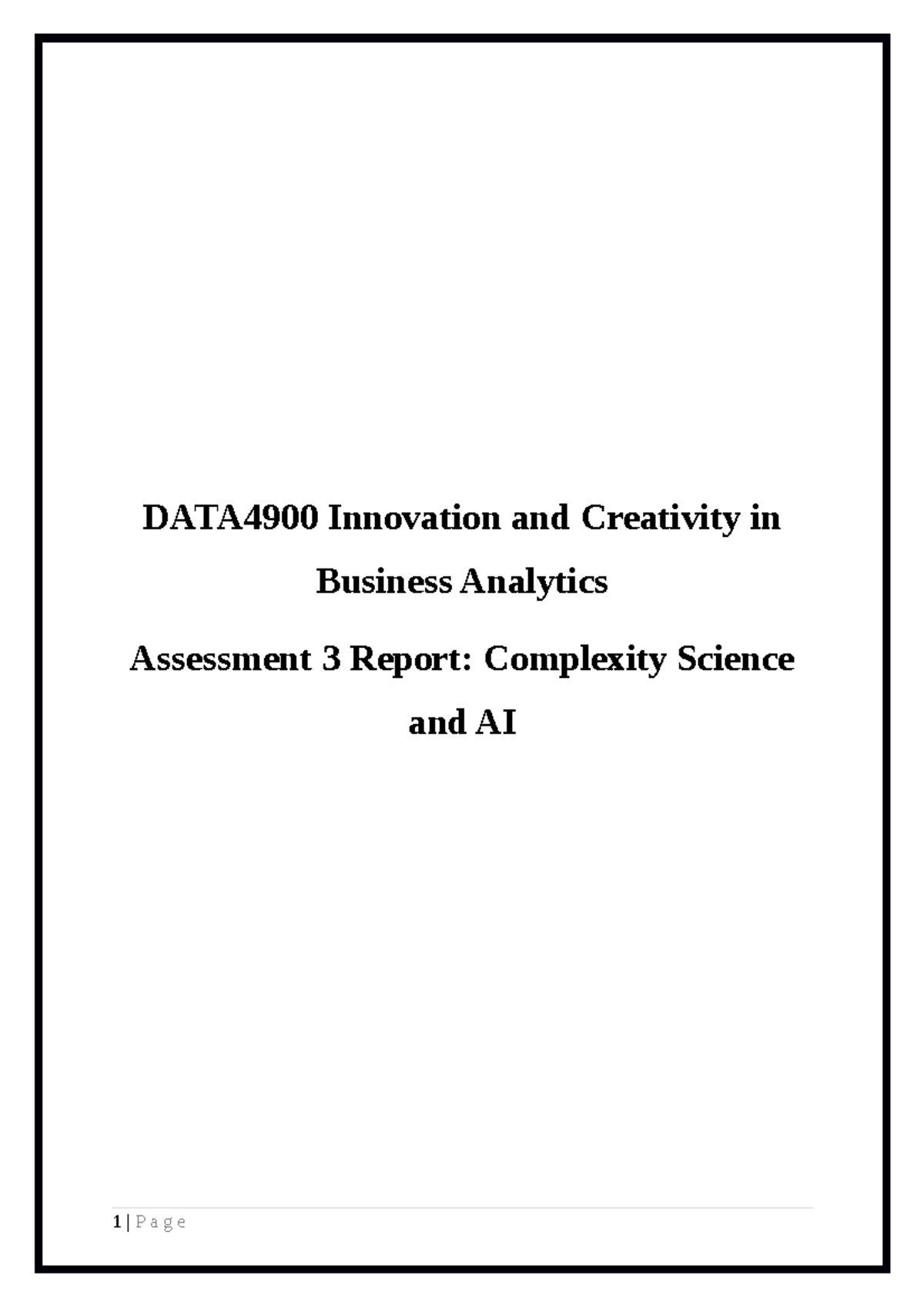 6CXC3D7E3 - jhhhhhhhhhhhhhh - DATA4900 Innovation and Creativity in ...