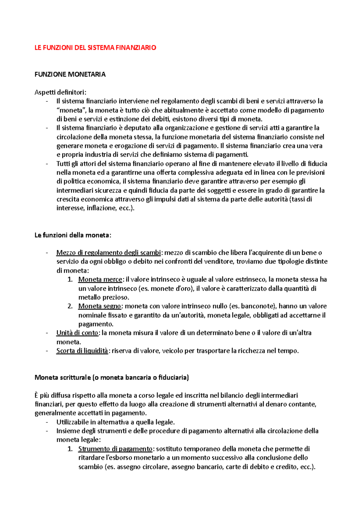 2) Funzioni del sistema finanziario - LE FUNZIONI DEL SISTEMA ...