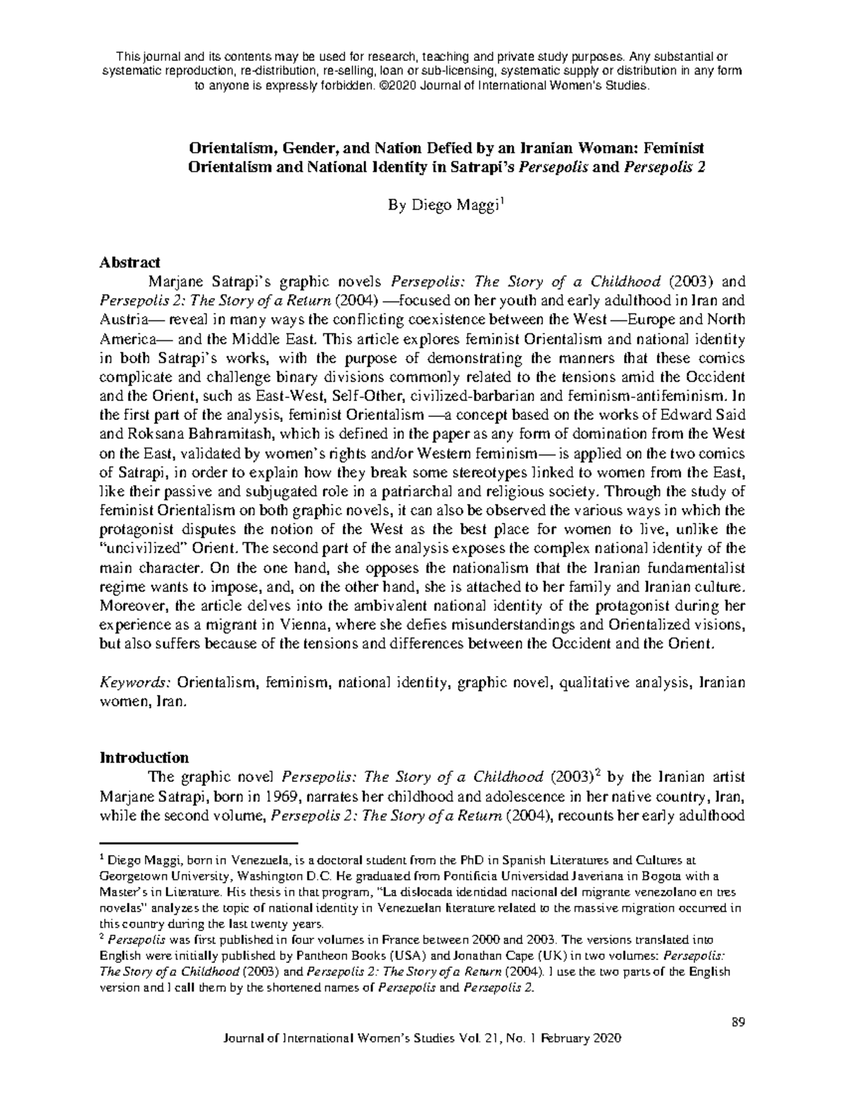 Maggi 2020 Persepolis - This journal and its contents may be used for ...