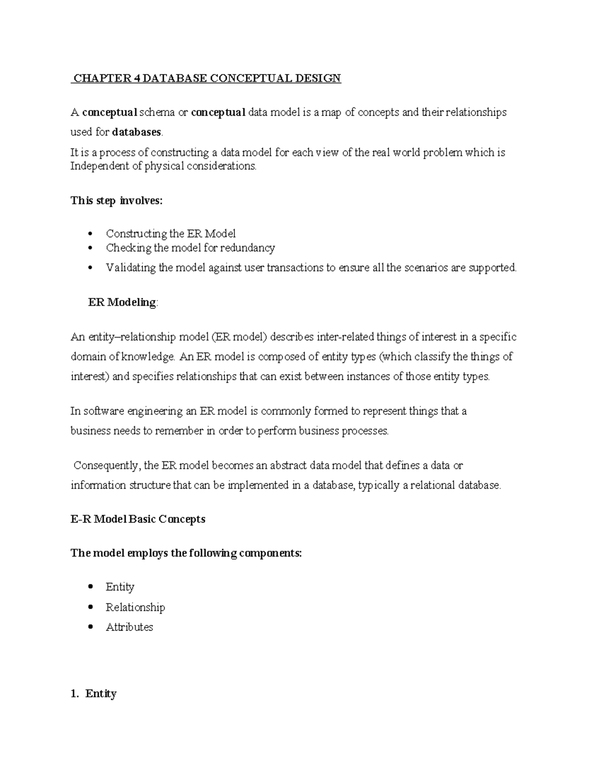 Chapter 4 - Database Conceptual Design - CHAPTER 4 DATABASE CONCEPTUAL ...
