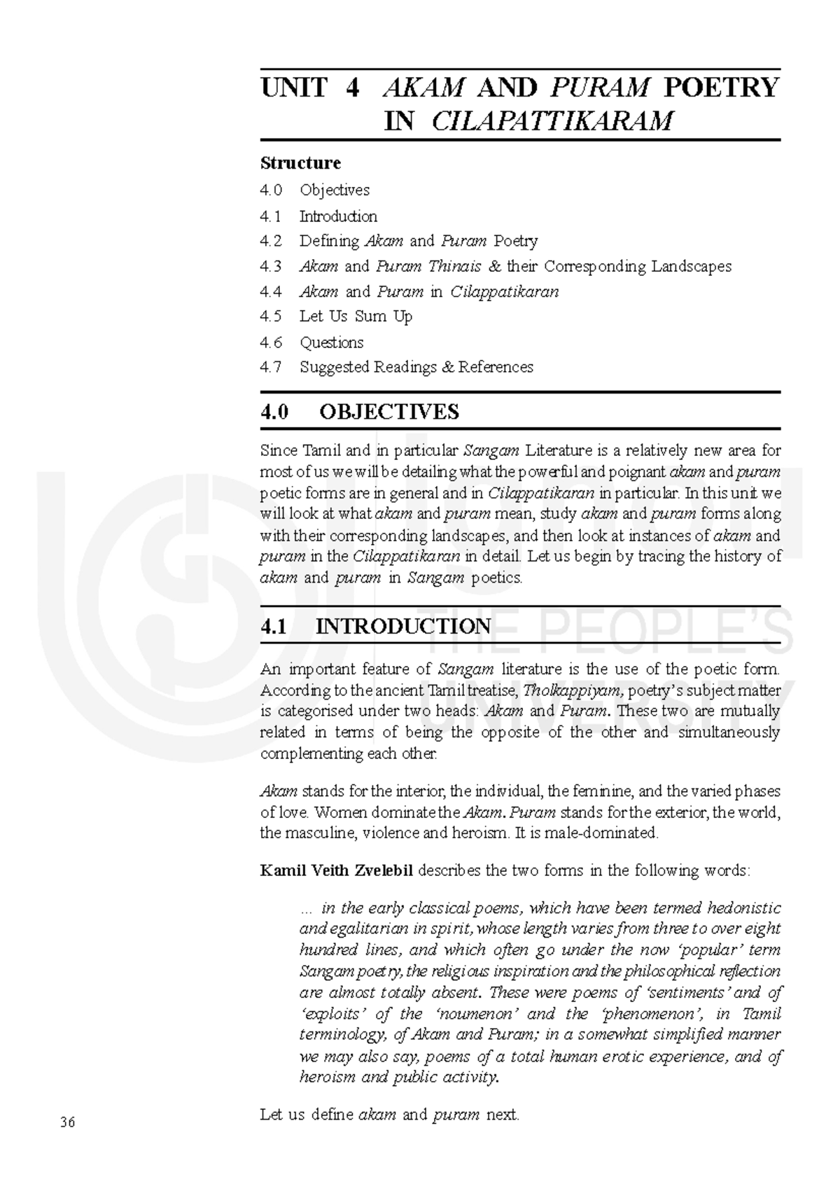 Akam - akam and puram Poetry - Cilappatikaran UNIT 4 AKAM AND PURAM ...