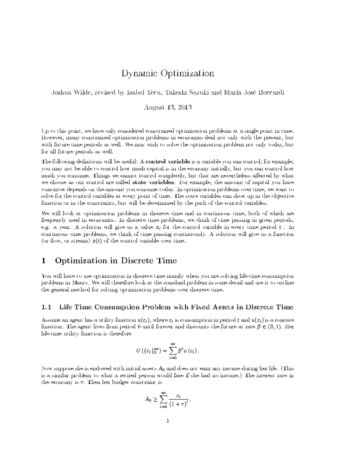Dynamic Optimization: Introduction to Real Options - ②♥ ♠ ♣t ♠ ③ t ♦♥ ♦ ...