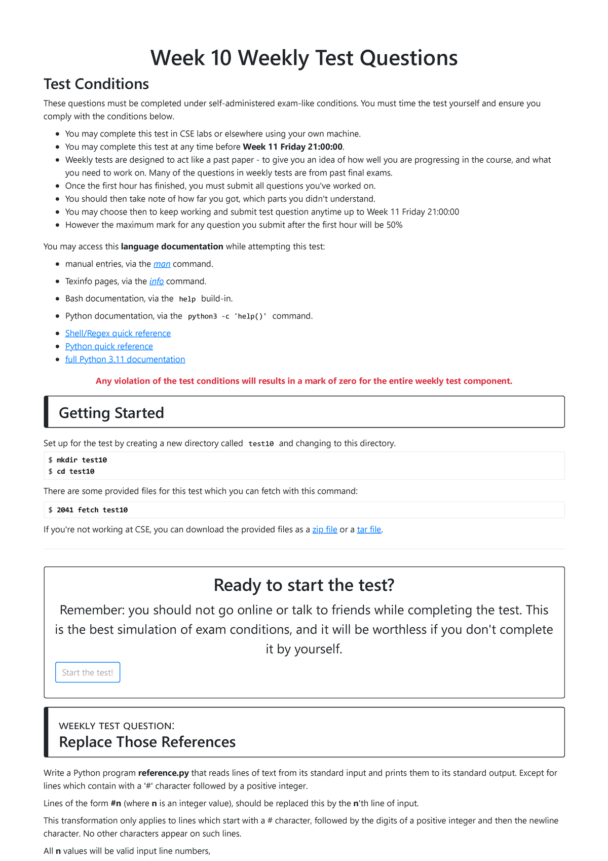 COMP(2041 9044) 24T1 — Week 10 Weekly Test Questions - Week 10 Weekly ...