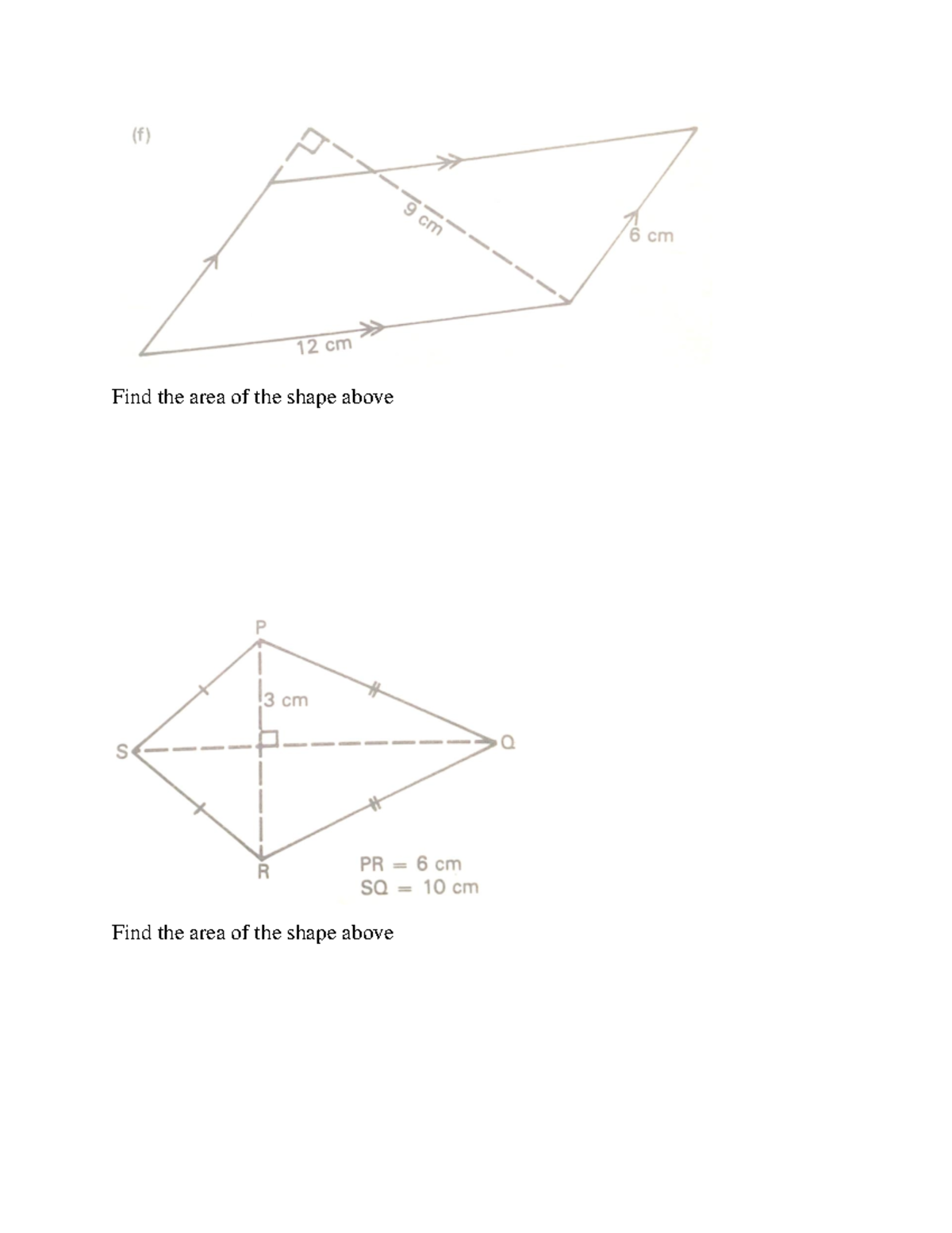 JCE Mathematics Revision KIT part 4 - Find the area of the shape above ...