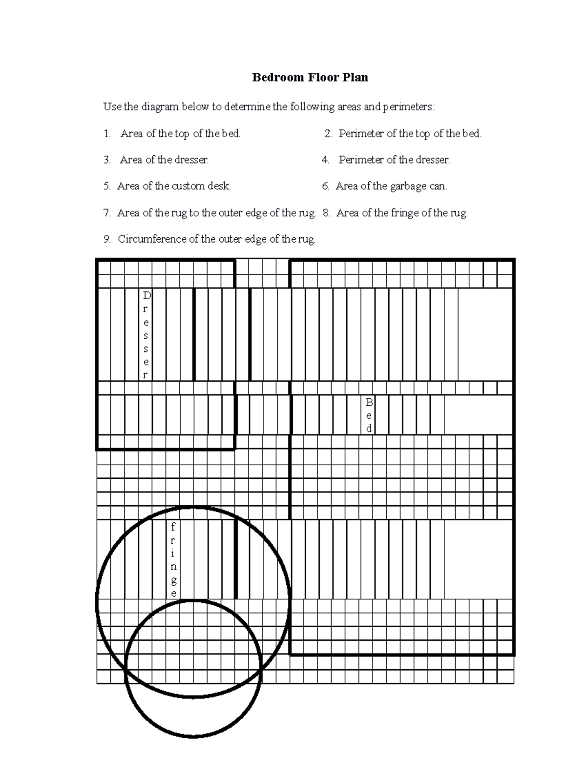 Day3 Bedroom floorplan - Bedroom Floor Plan Use the diagram below to ...