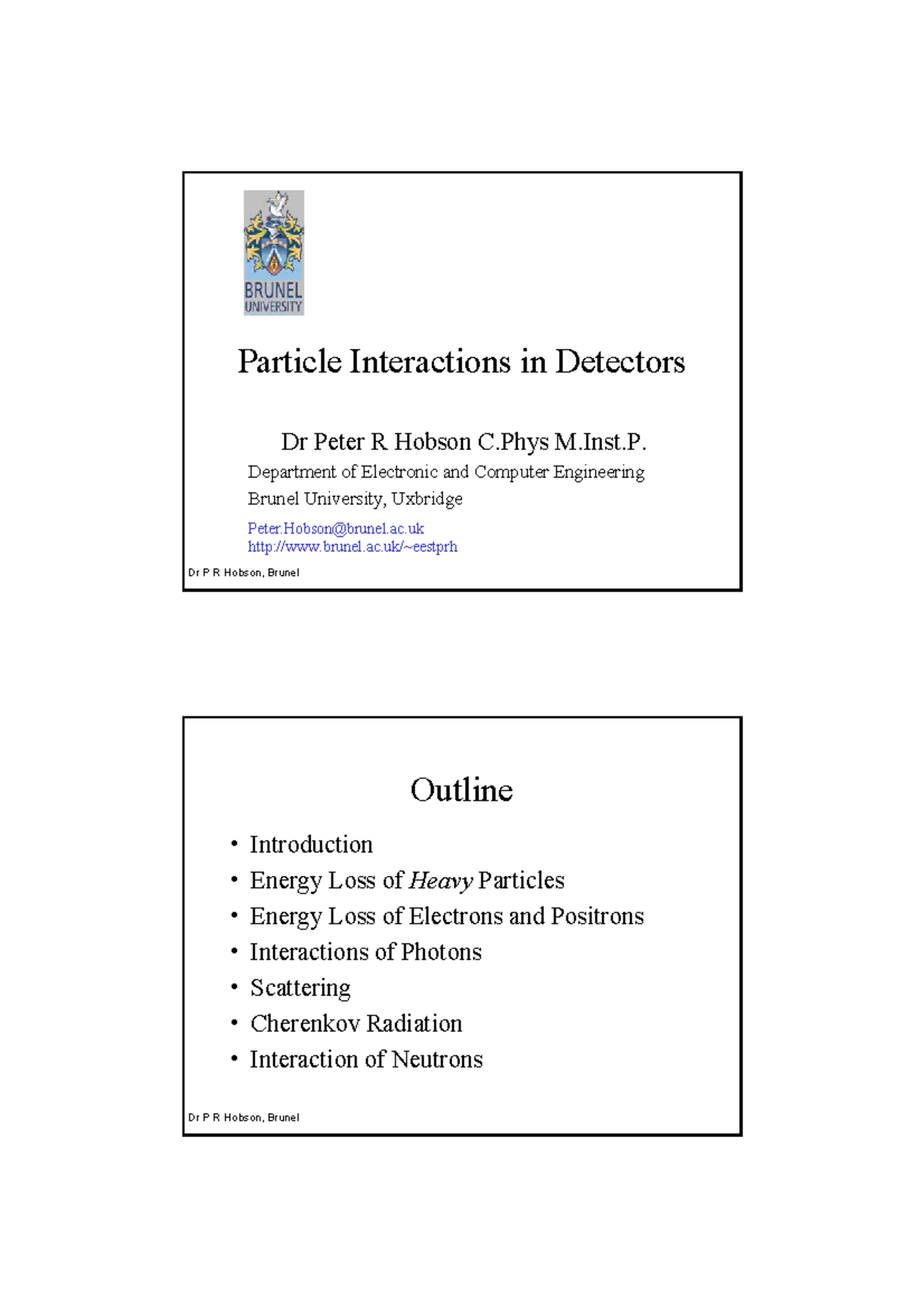 HEPLecture 1 - HEP High Energy Physics Lecture 1 - Particle ...