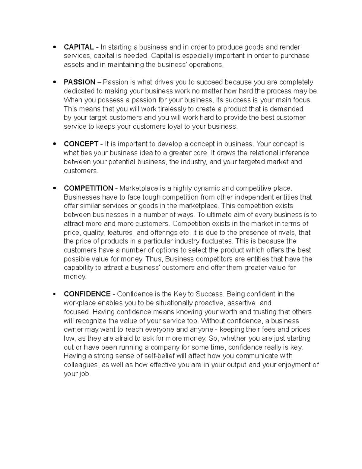 Words Related TO Business - CAPITAL - In starting a business and in ...