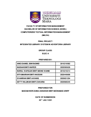assignment IML554 - Computerized Textual Information Management - UiTM ...