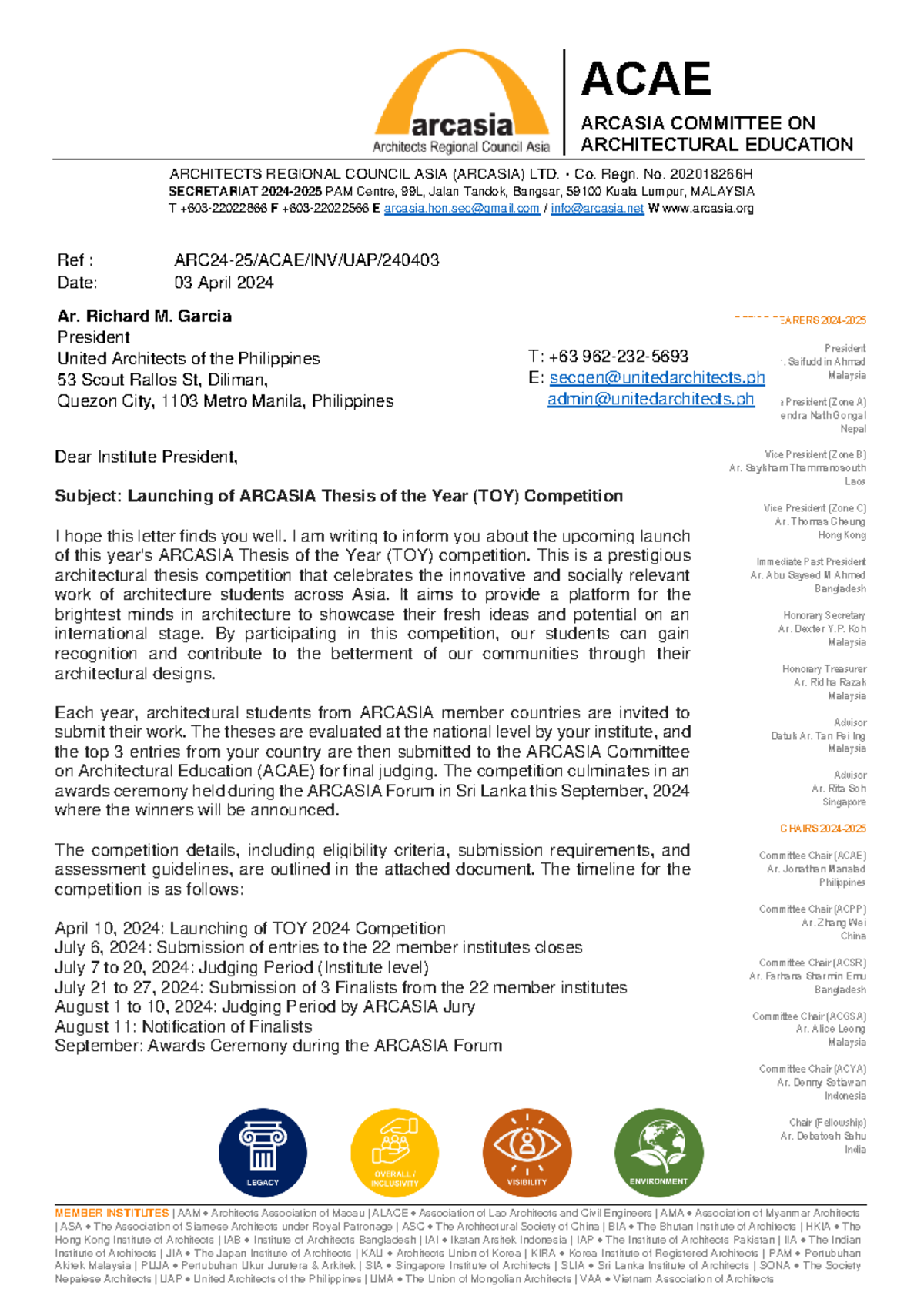 Annex-B 240403-ARC24-25-ACAE-INV-UAP - OFFICE BEARERS 2024- 2025 ...