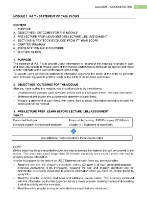 01. Course Notes IAS 2 Inventory - MODULE 5: IAS 2 – INVENTORIES ...