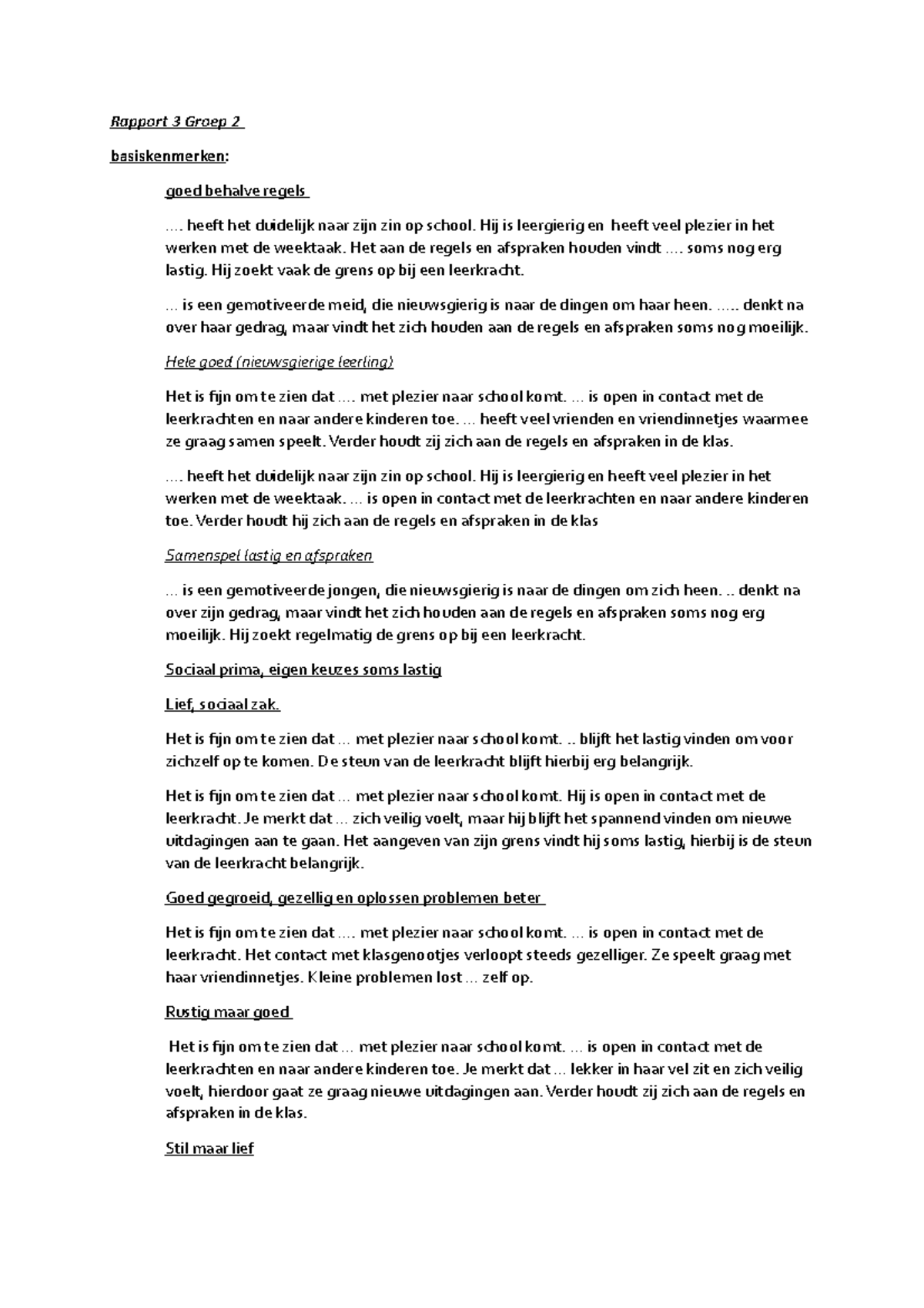 Rapport 3 2021 voorbeeld tekstjes - Rapport 3 Groep 2 basiskenmerken ...