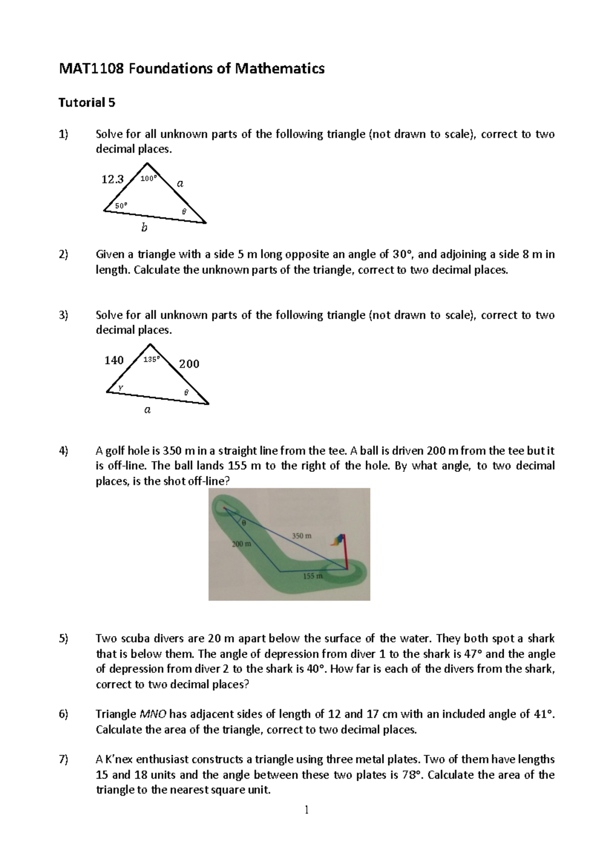 MAT1108 Tutorial 5 - 1 MAT110 8 Foundations of Mathematics Tutorial 5 ...