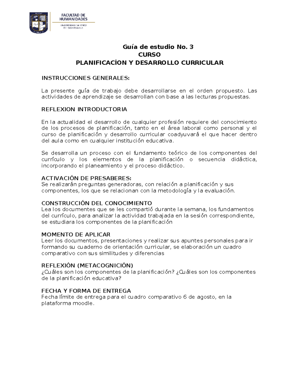 Guía de No. 3 Planificación y Desarrollo Curricular 2021 - Guía de ...