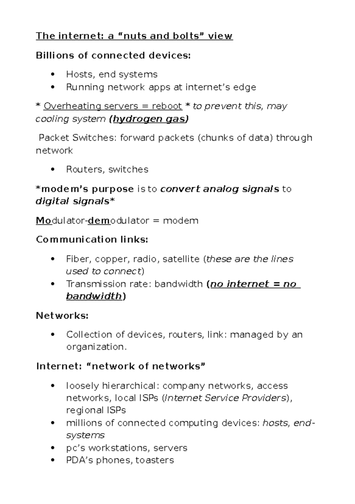 Comp-Net-Notes 2 - Compnet - The internet: a “nuts and bolts” view ...
