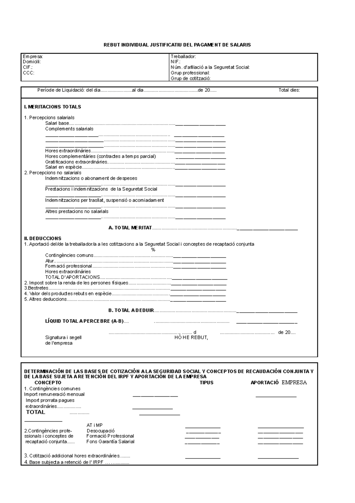 Model nomina - REBUT INDIVIDUAL JUSTIFICATIU DEL PAGAMENT DE SALARIS ...