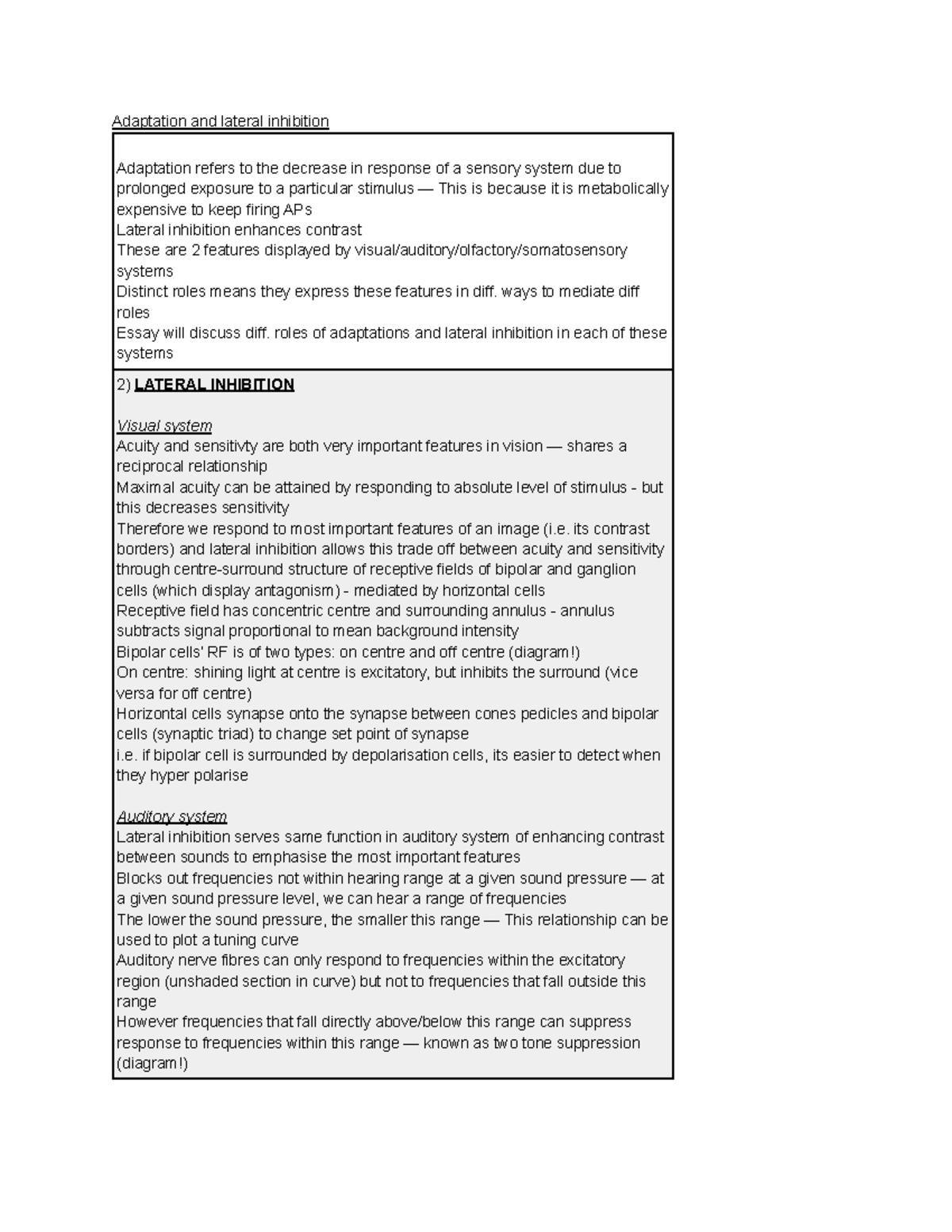 2 - Adaptation and lateral inhibition - Adaptation and lateral ...