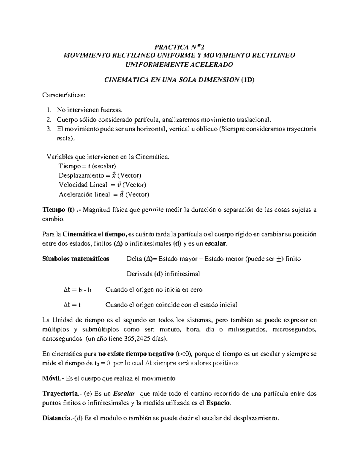 Caida libre (4) - ASFAsfasf - PRACTICA N 2 MOVIMIENTO RECTILINEO ...