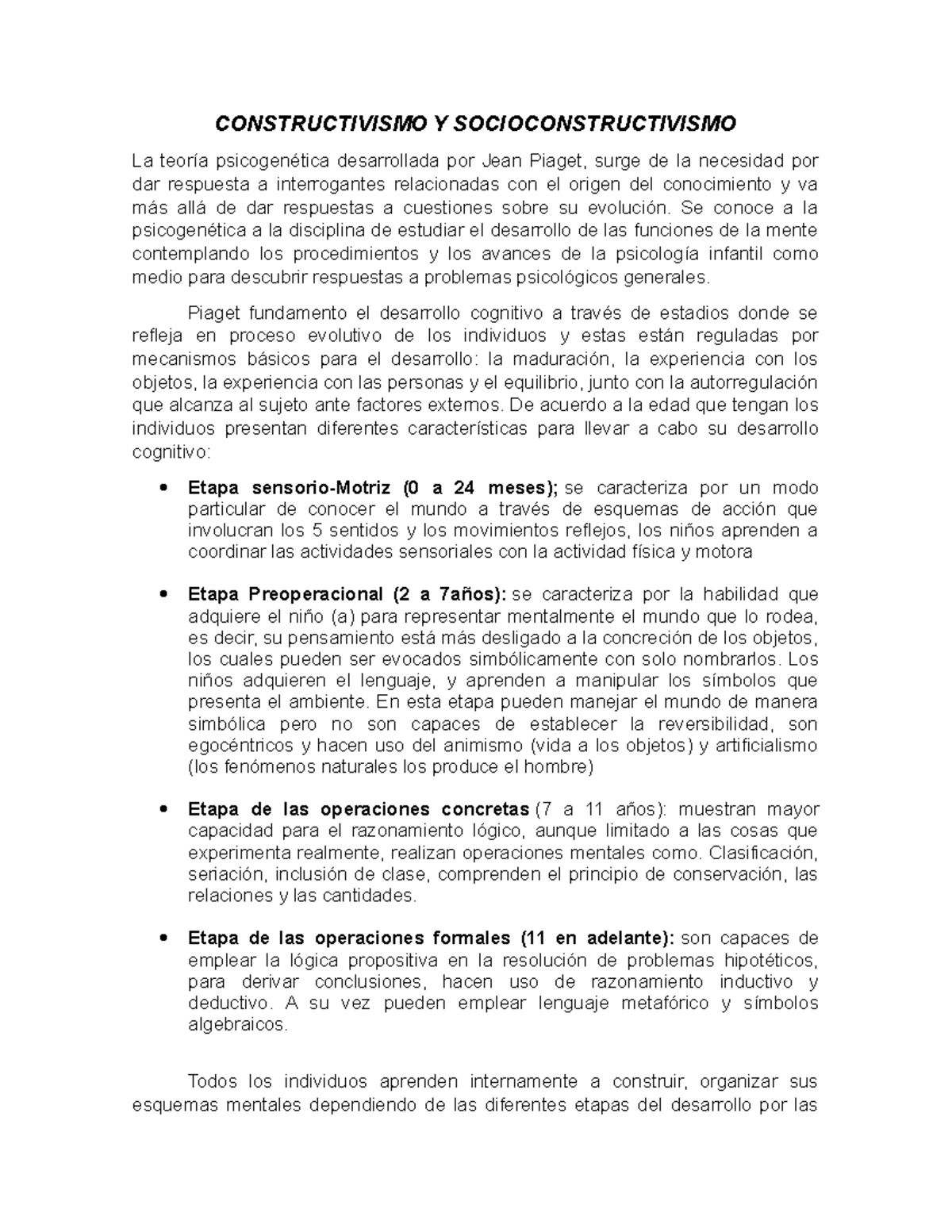 Constructivismo Y Socioconstructivismo - CONSTRUCTIVISMO Y SOCIOCONSTRUCTIVISMO La teoría - Studocu