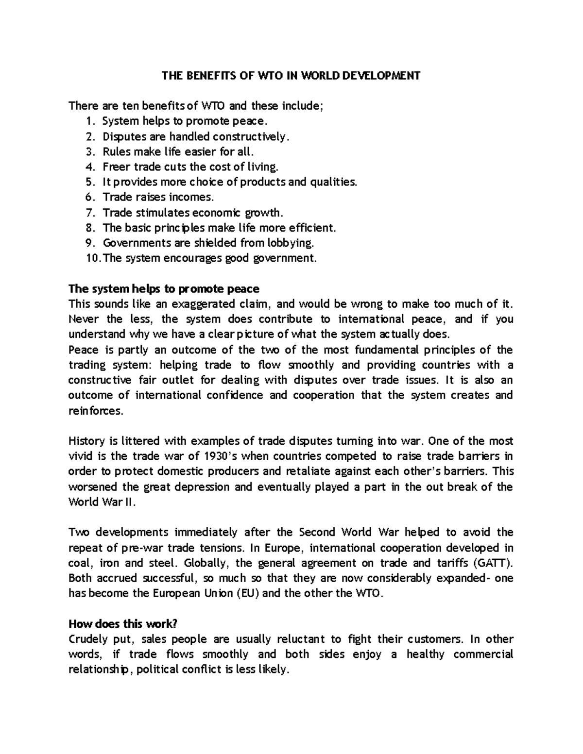 Issue 4-THE Benefits OF WTO IN World Development - THE BENEFITS OF WTO ...