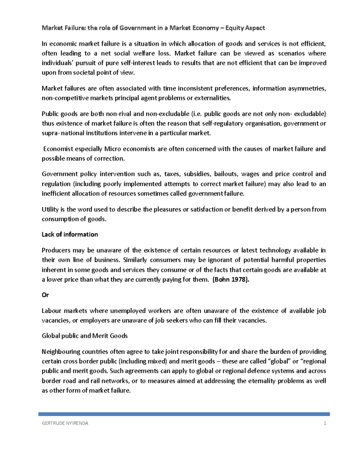 Market failure - Corporate - Market Failure: the role of Government in ...