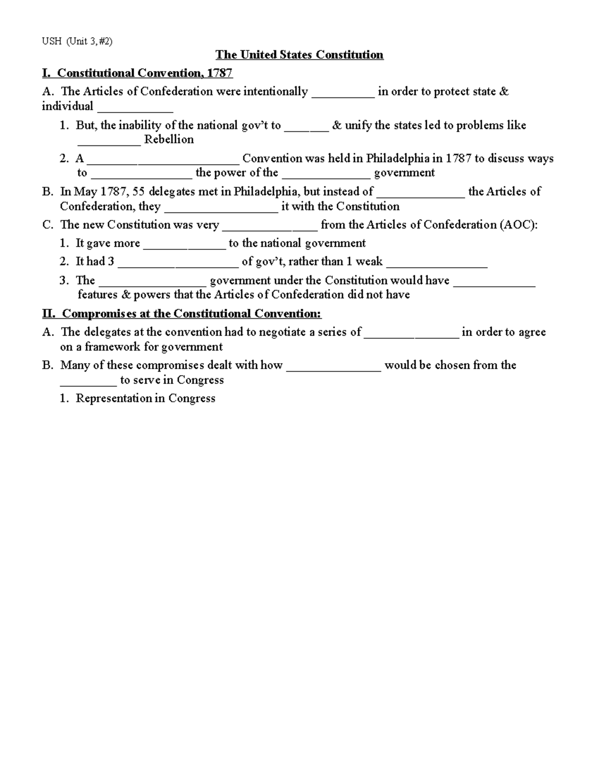 Every type of assignment - USH (Unit 3, #2) The United States ...