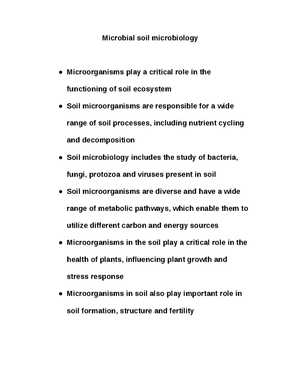 Microbial soil microbiology - Google Docs - Microbial soil microbiology ...