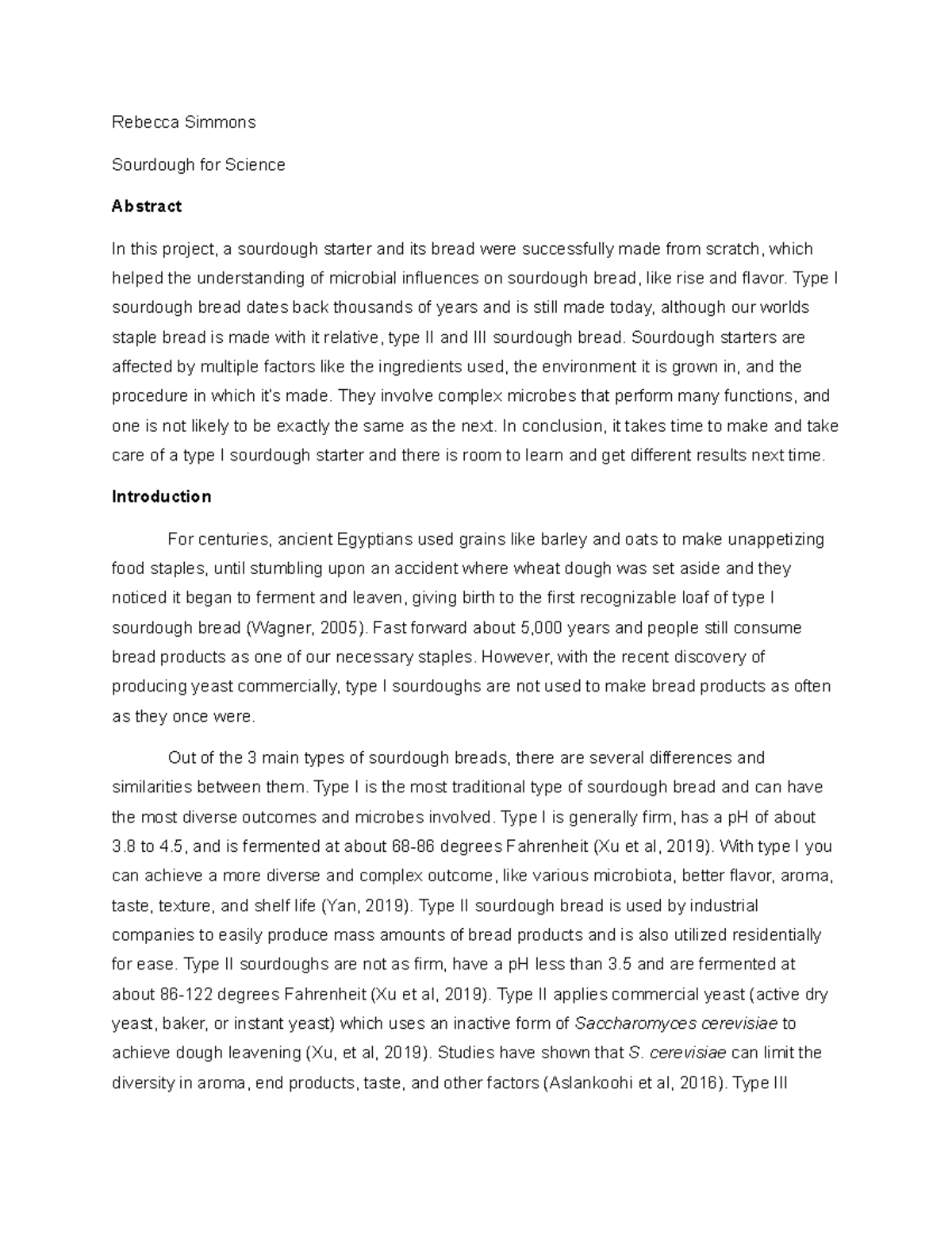 Microbiology sourdough final paper - Rebecca Simmons Sourdough for ...