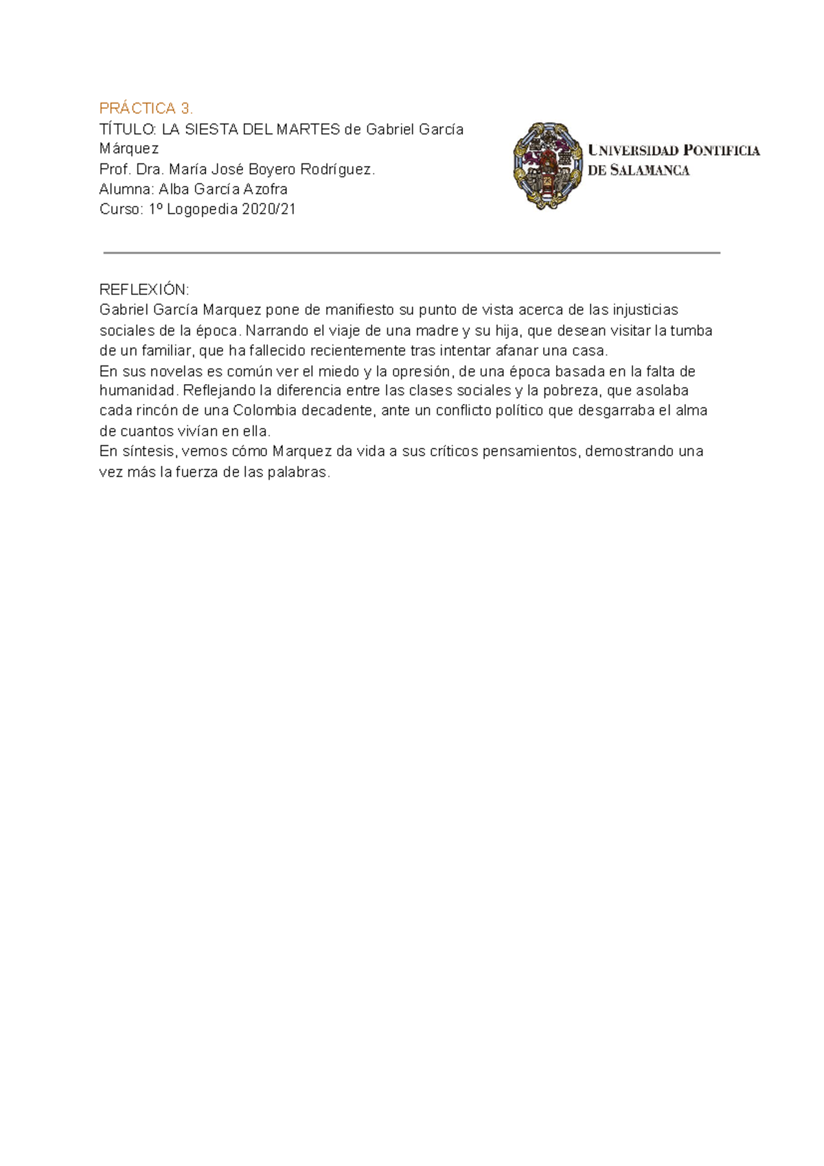 Práctica 3 eoye - practica tres - PRÁCTICA 3. TÍTULO: LA SIESTA DEL ...