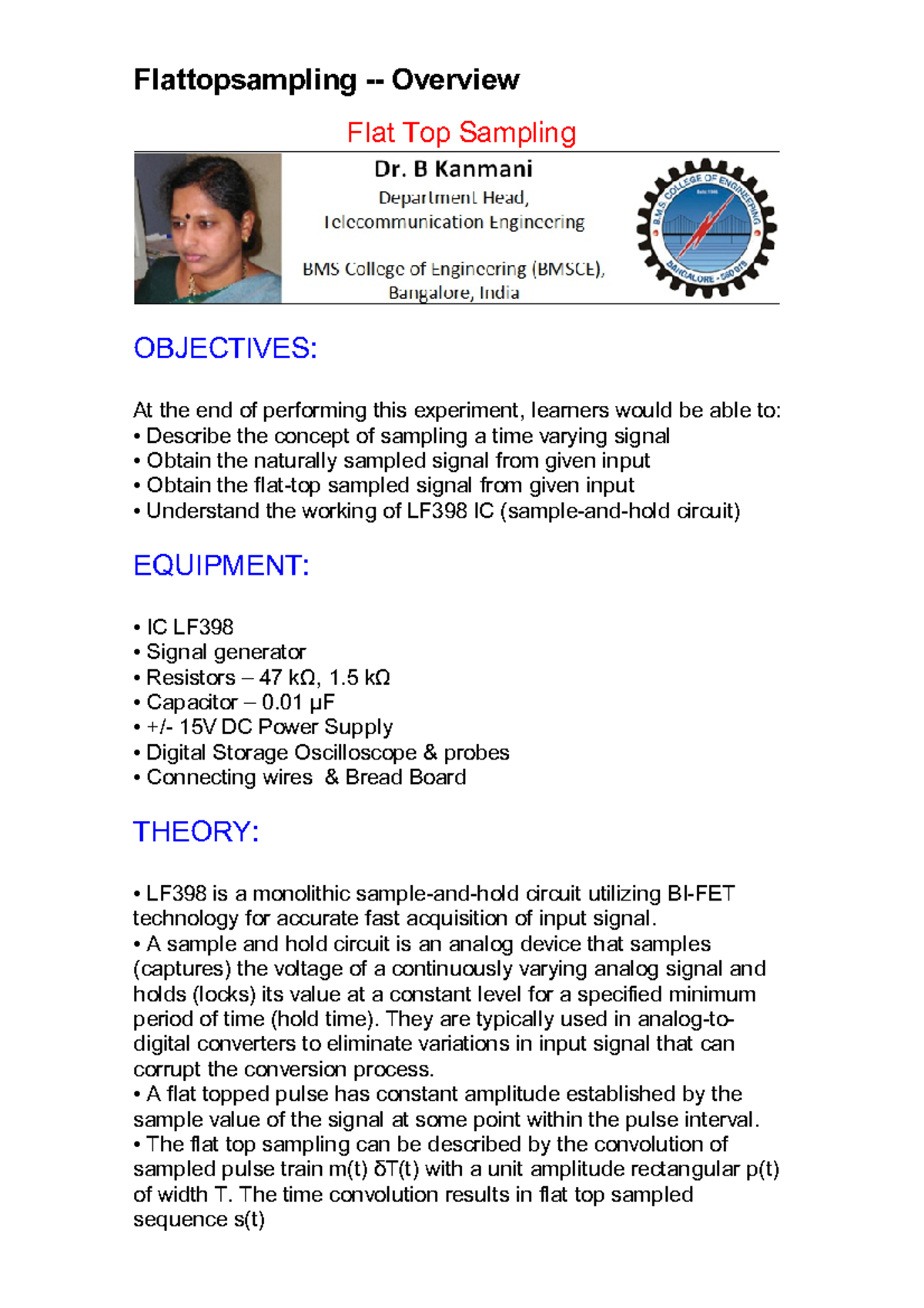 Flattopsampling - lab - Flattopsampling - Overview Flat Top Sampling ...