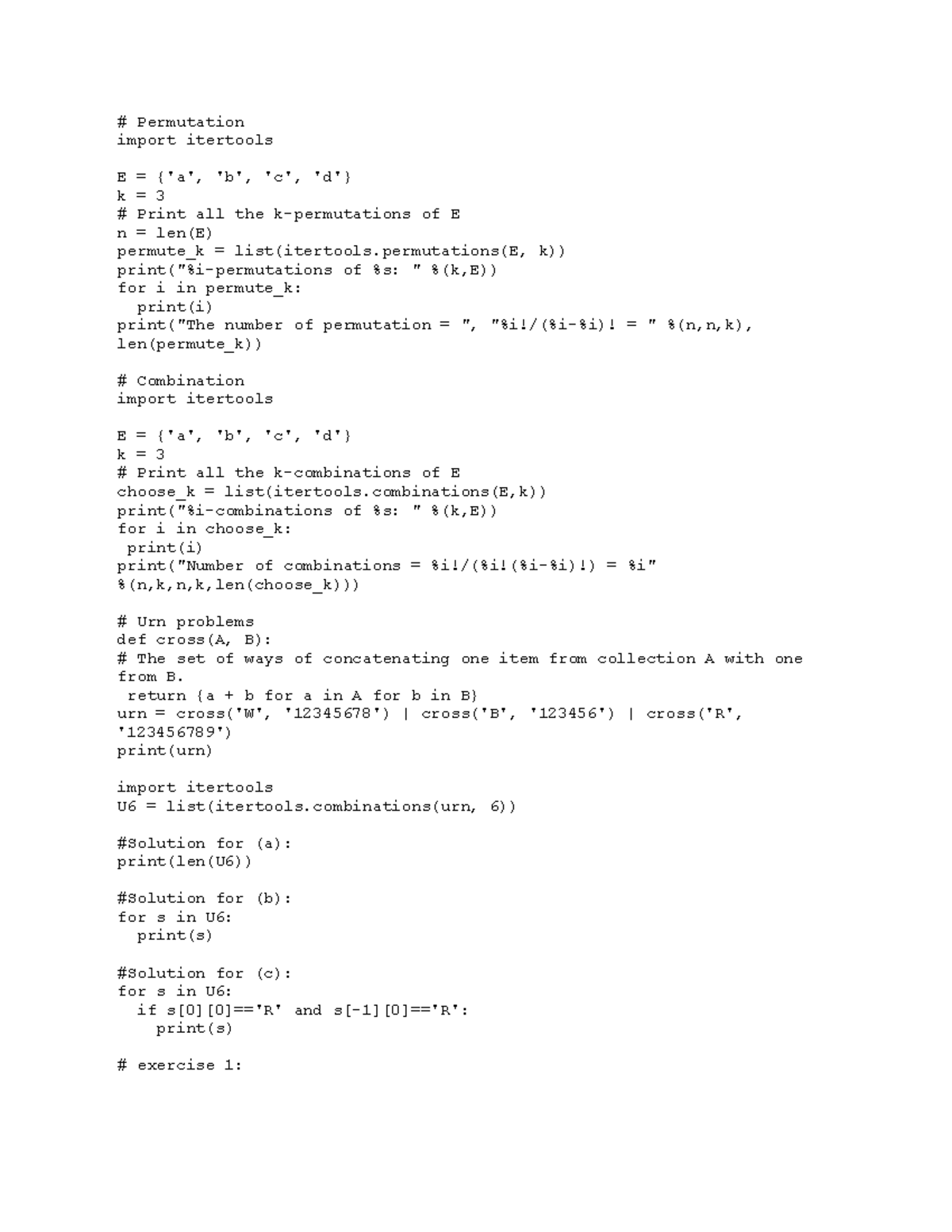 01-Basic Principle of Counting - Permutation import itertools E = {'a ...