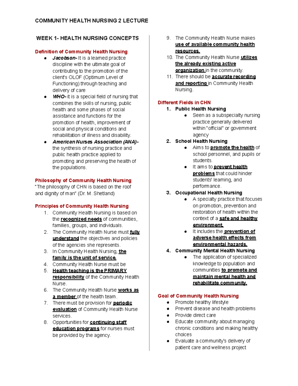 Transes-CHN-LEC - Can use for chn reviewer - WEEK 1- HEALTH NURSING ...